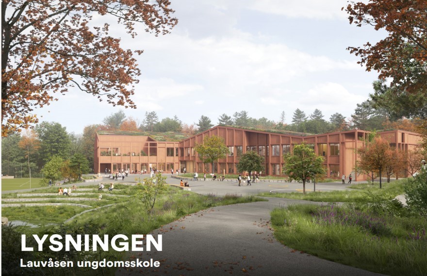 Kristiansand kommune - Kontrakten for Lauvåsen ungdomsskole er signert